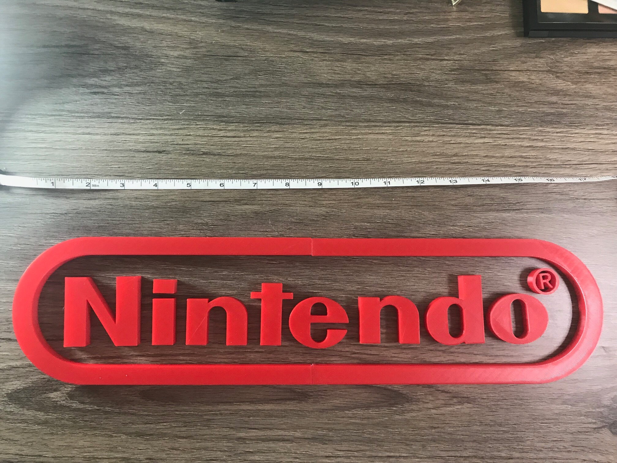 17 Inch Nintendo Video Game Logo Sign (3D Printed, Man Cave, Game Room ...