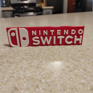 Nintendo Switch Video Game Logo Sign 7.5in (3D Printed, Man Cave, Game ...