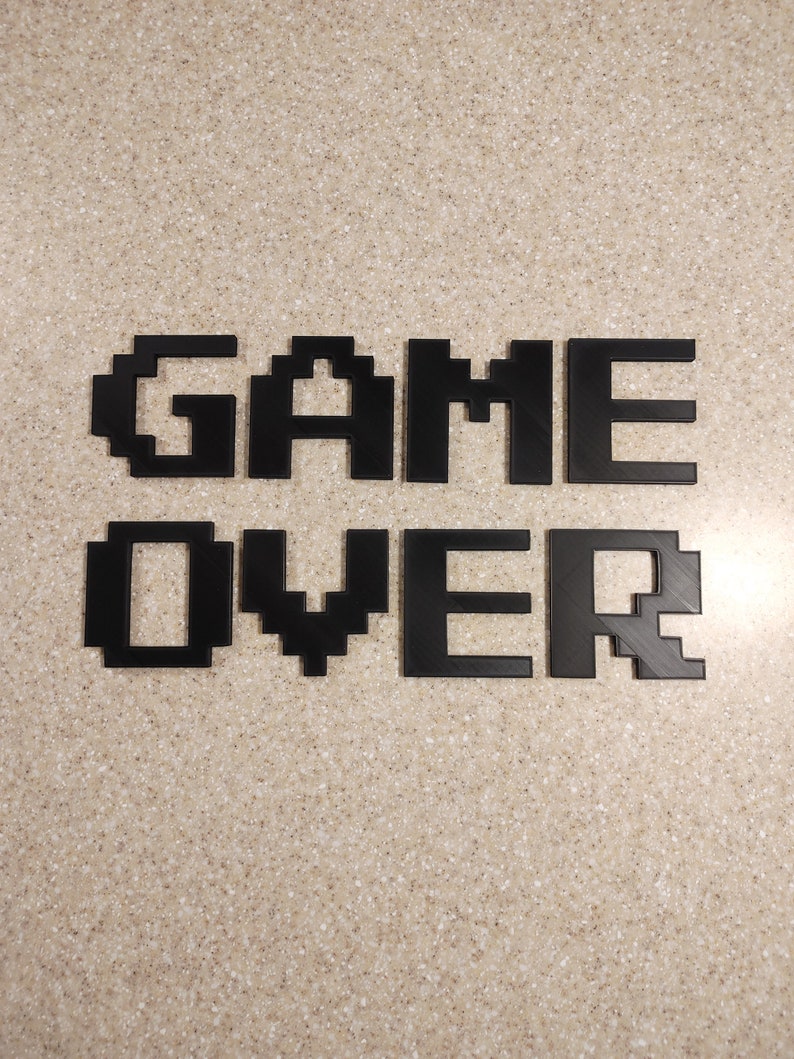 Huge! 19" X 10" Game Over Video Game Logo Wall Sign Decoration Art - Etsy