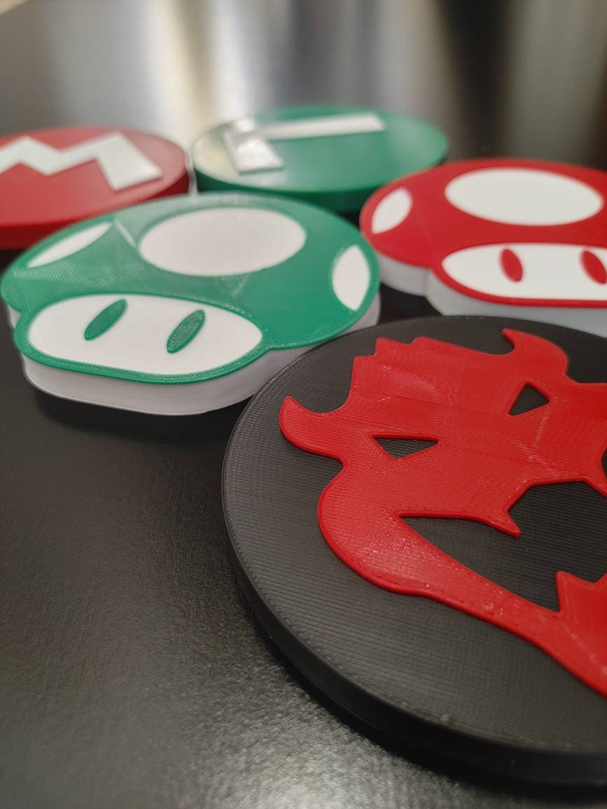 Mario Themed video game logo sign 4.5in 3D printed man cave | Etsy