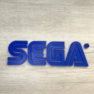 HUGE 15 Inch SEGA Video Game Logo Sign (man Cave, Game Room, Wall Art ...