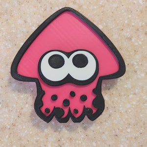 Splatoon Squid Sign Logo Decor 4.3in game Room, Videogame, Decor ...