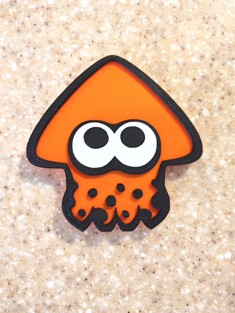 Splatoon Squid Sign Logo Decor 4.3in game Room Videogame | Etsy