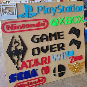 17 Inch Nintendo Video Game Logo Sign (3D Printed, Man Cave, Game Room ...