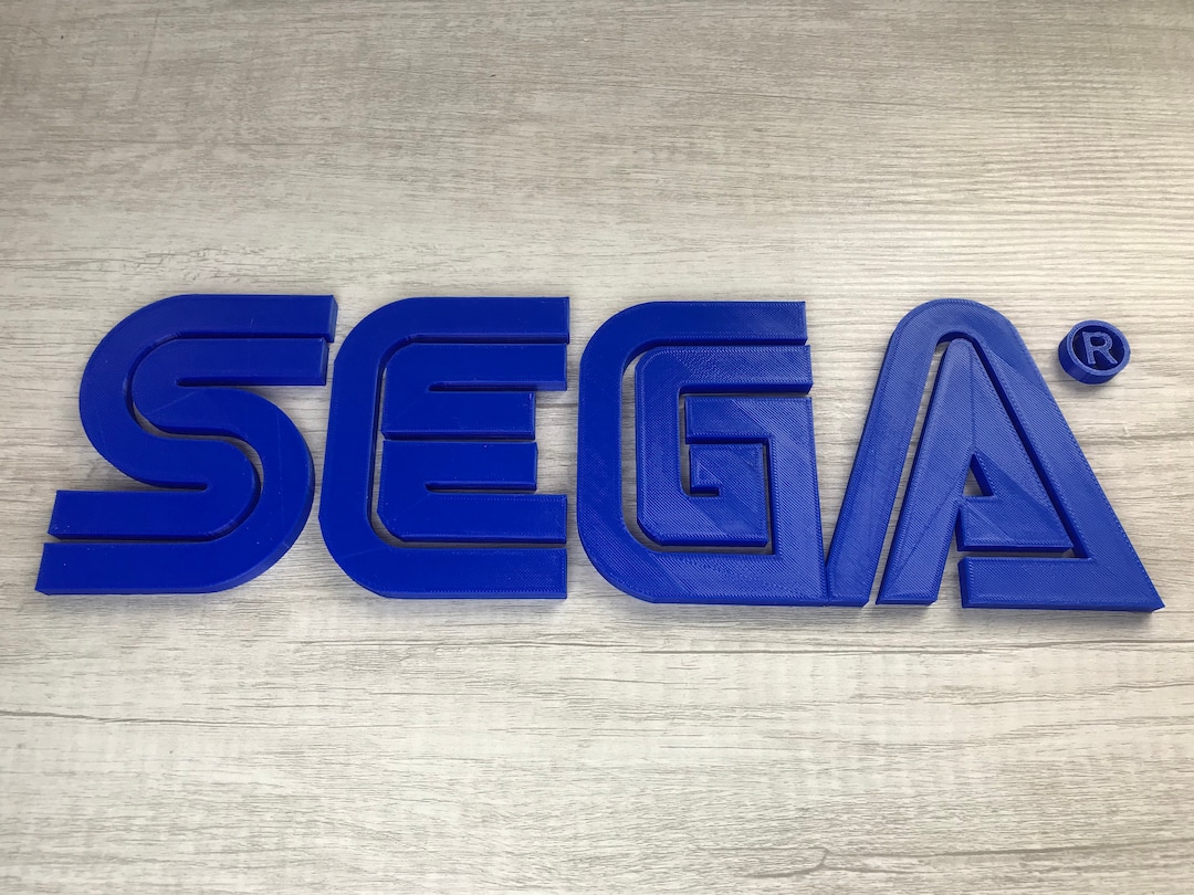 HUGE 15 Inch SEGA Video Game Logo Sign (man Cave, Game Room, Wall Art ...