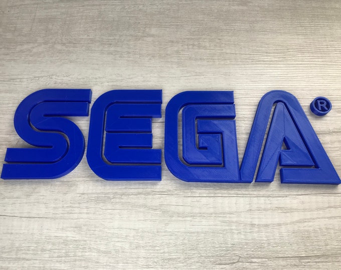 HUGE 15 Inch SEGA Video Game Logo Sign man Cave, Game Room, Wall Art ...