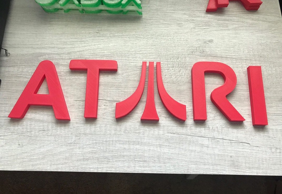 Huge! 19" Atari Video Game Logo Sign (man Cave, Game Room, Wall Art ...