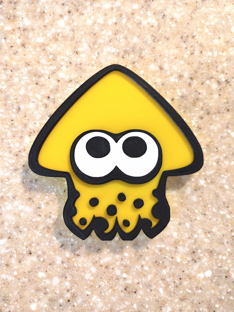 Splatoon Squid Sign Logo Decor 4.3in game Room Videogame | Etsy