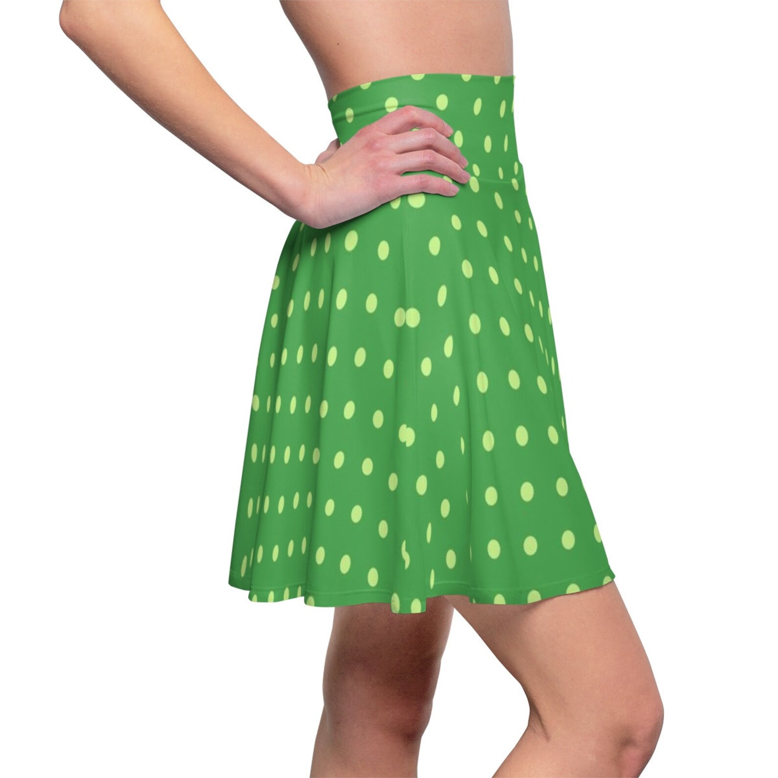 Green Polka Dot Skater Skirt Etsy
