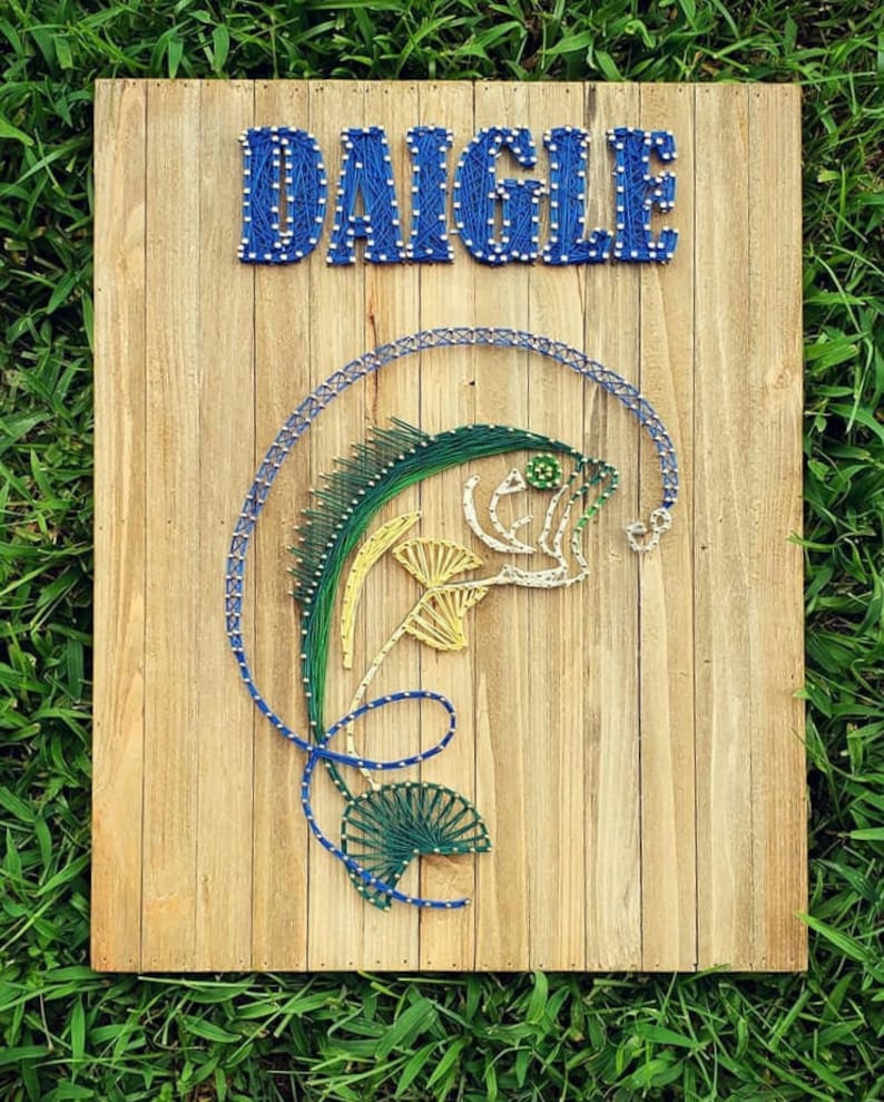 Bass Fish String Art - Wall Decor - Husband Boyfriend Gift - Etsy