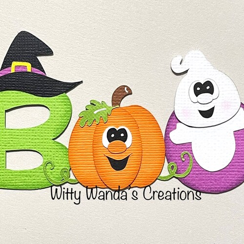 Boo Title Pumpkin Ghost Witch Hat Die Cut Embellishment Paper - Etsy