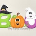 Boo Title Pumpkin Ghost Witch Hat Die Cut Embellishment Paper Piecing ...