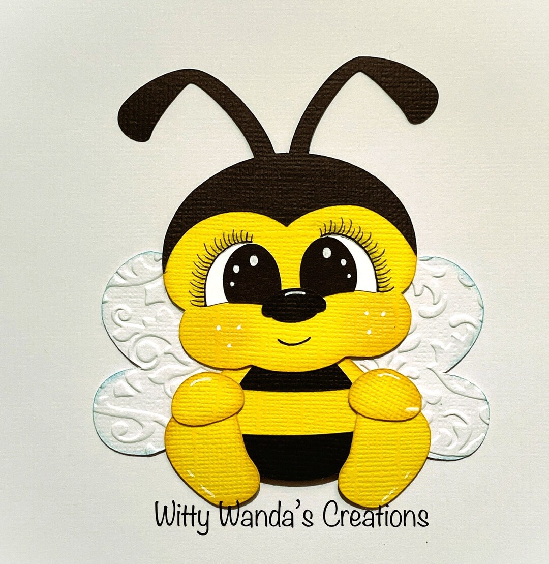 Cute Sitting Bee Paper Piecing Embellishment Die Cut Scrapbook Page ...