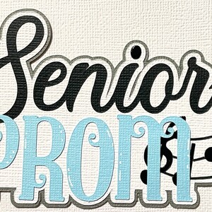 Senior Prom Title Cluster Notes Pre-made Blue Pink Embellishment Paper ...