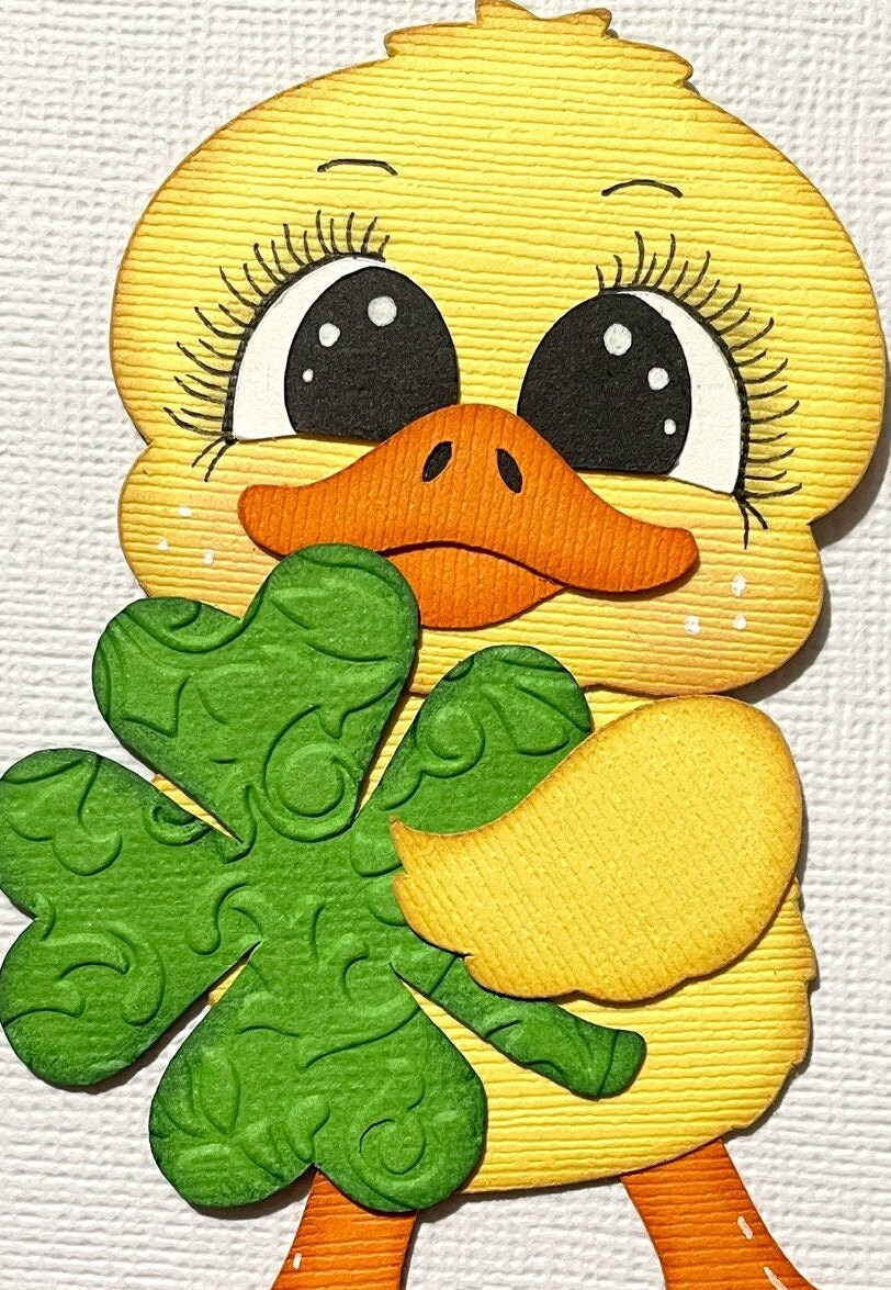 Lucky Duck 4leaf Clover Scrapbook Die Cut Embellishments Premade Paper ...