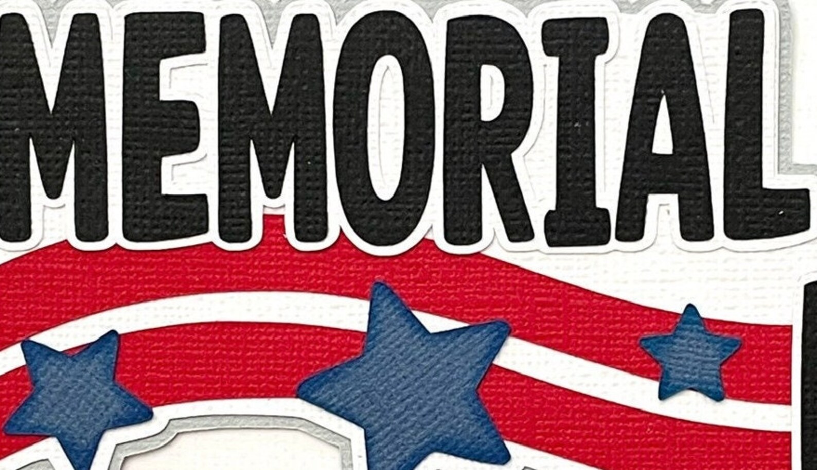 Memorial Day Scrapbook Title Pre-made Scrapbook Card Die Cut ...