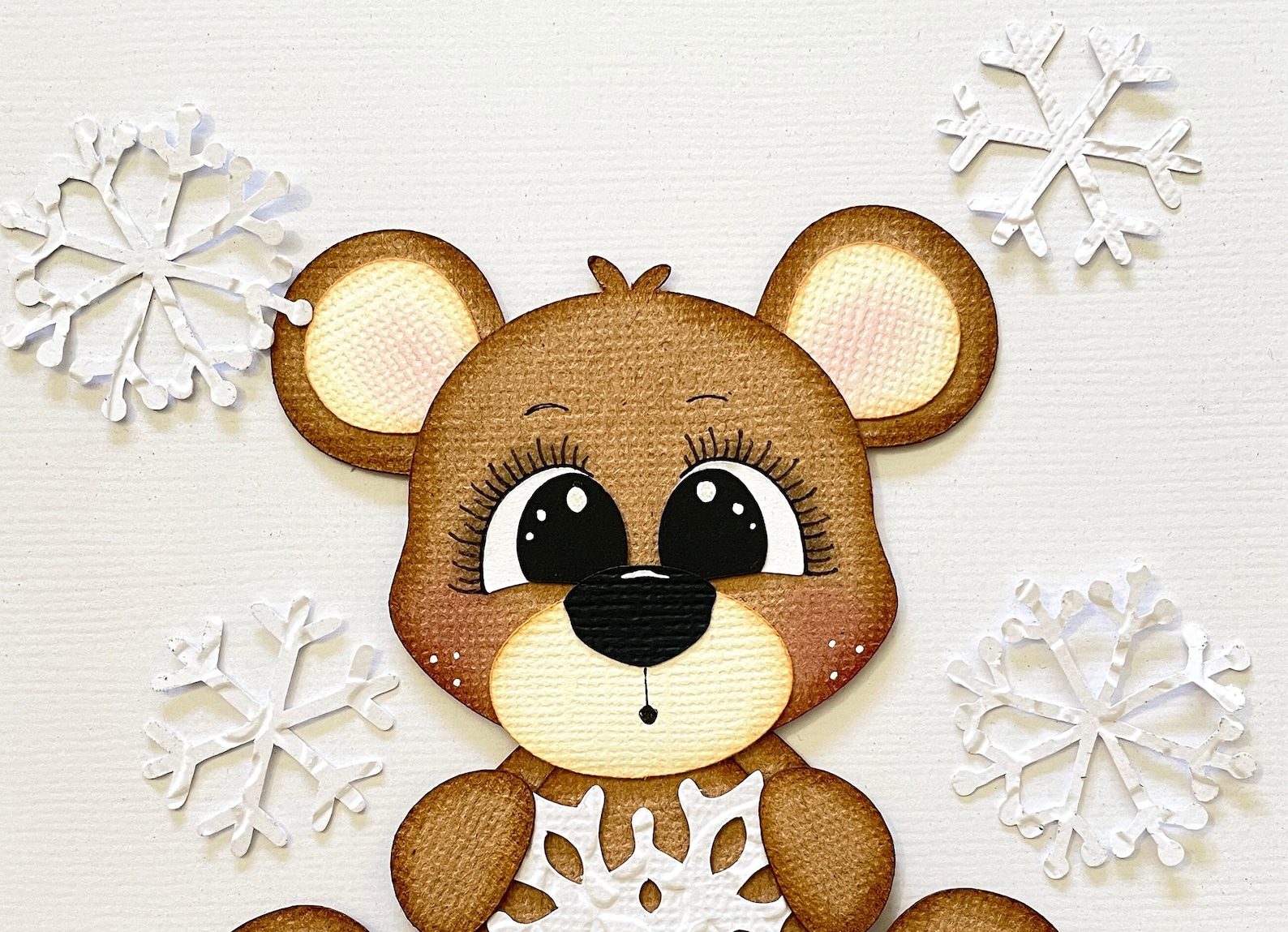 Winter Snowflake Bear Die Cut Embellishment Christmas Scrapbooking Card ...
