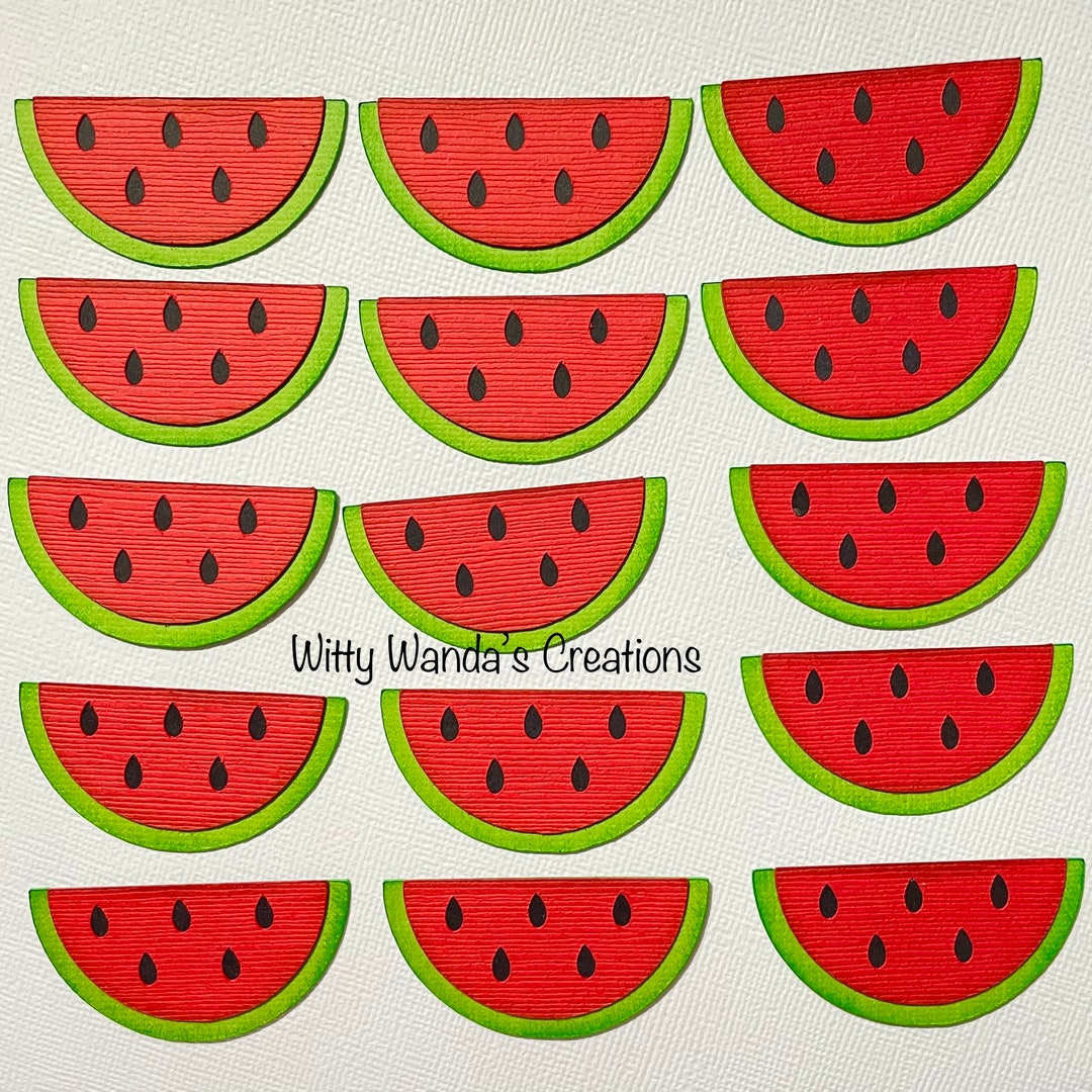 15 Summer Watermelon Pre-made Die Cut Embellishment Scrapbook Paper ...