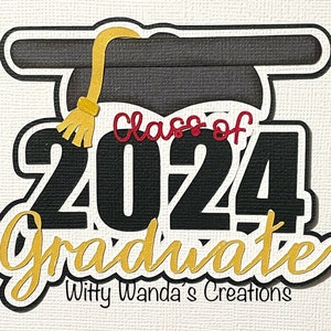 Gold Class of 2024 Graduate Pre-made Graduation Embellishment Cap Hat ...