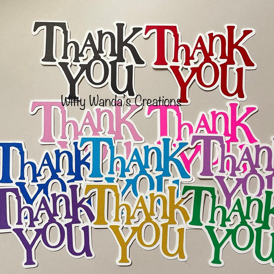 10 Thank You Sentiment Layered Title Paper Piecing Die-cut ...