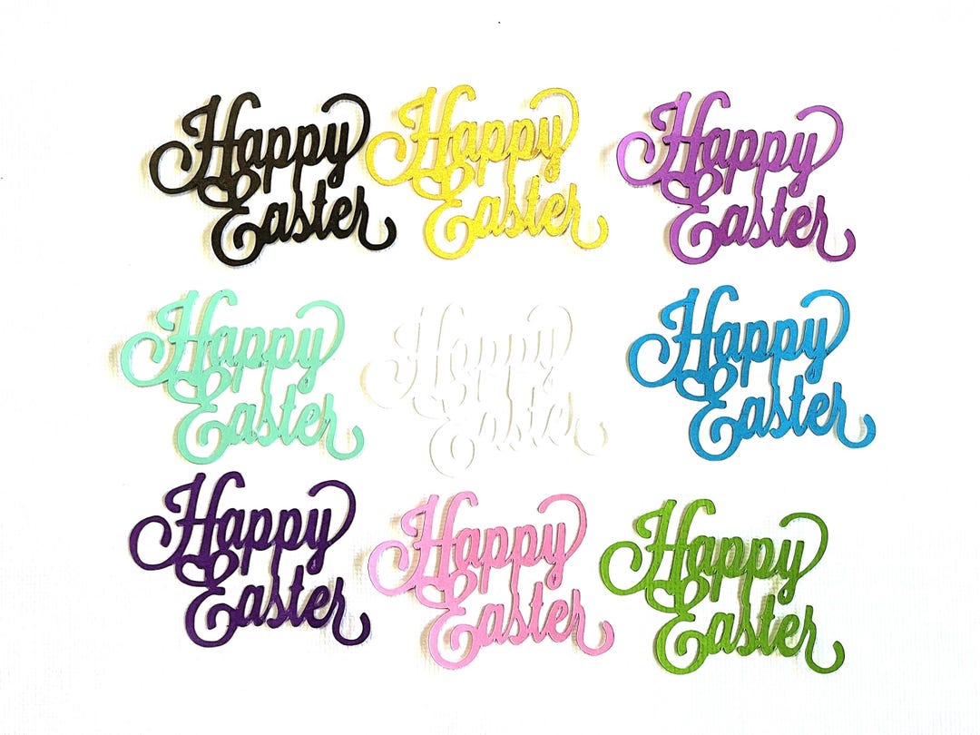 20 Happy Easter Pre-made Die-cuts Embellishments Silhouette Card Treat ...