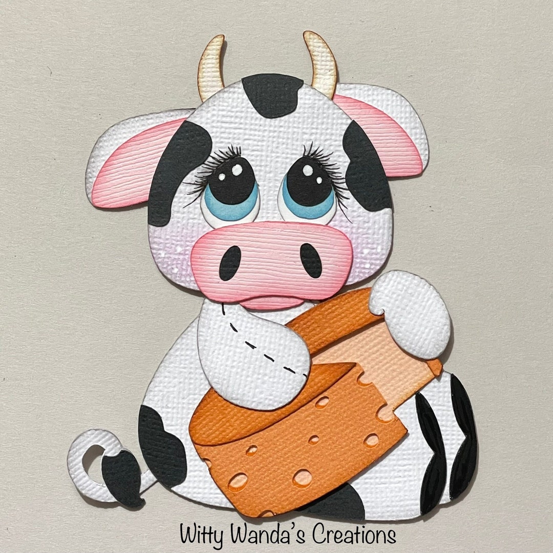 Cow With Round Cheese Premade Paper Piecing Embellishment Die - Etsy