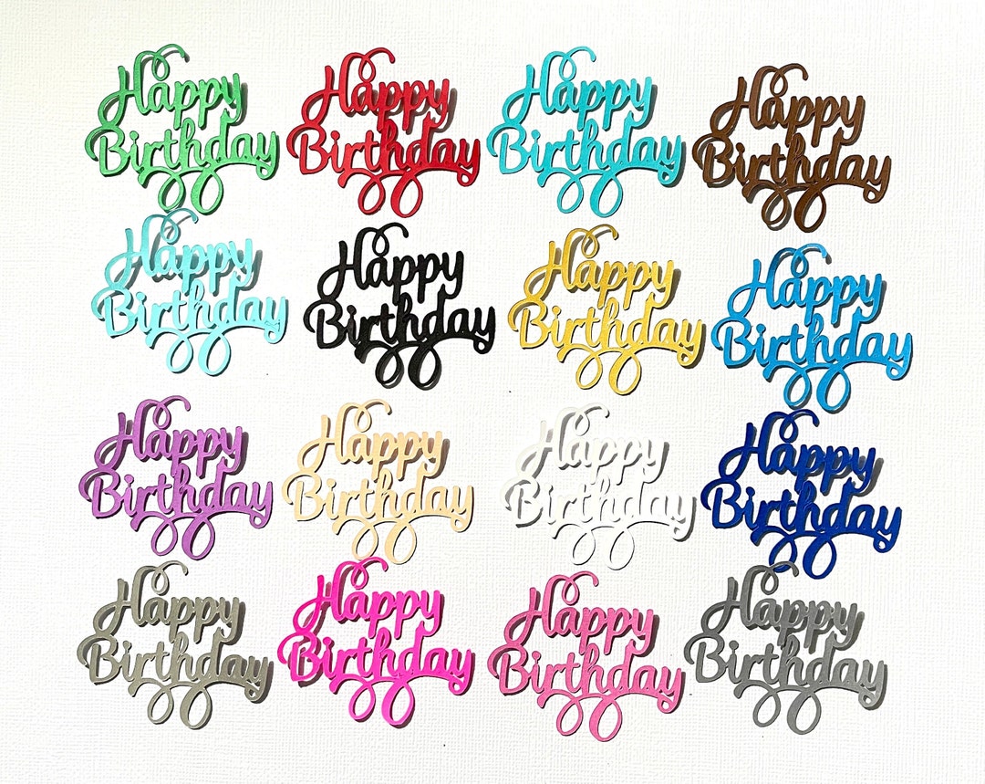 20 Greeting Card Sentiment Happy Birthday Day Pre-made Cut-out Die Cut ...