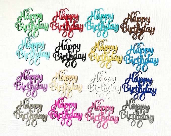 20 Greeting Card Sentiment Happy Birthday Day Pre-made Cut-out Die Cut ...