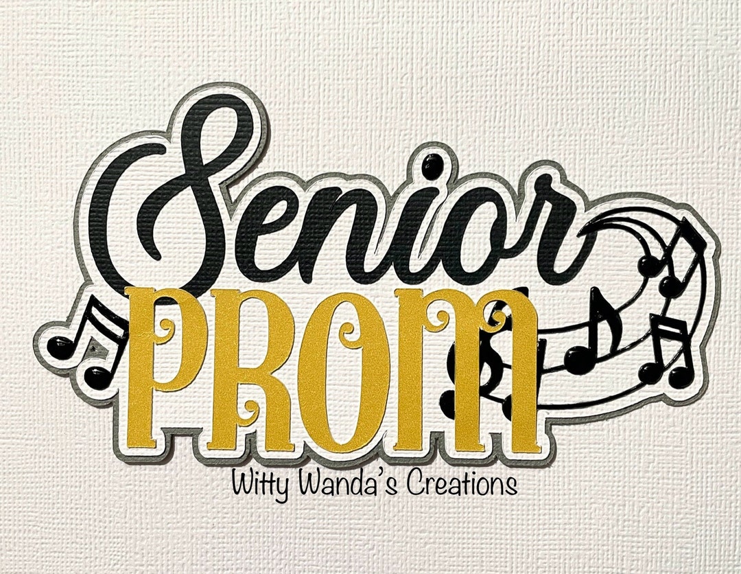 Gold Senior Prom Title Cluster Notes Pre-made Embellishment Paper ...