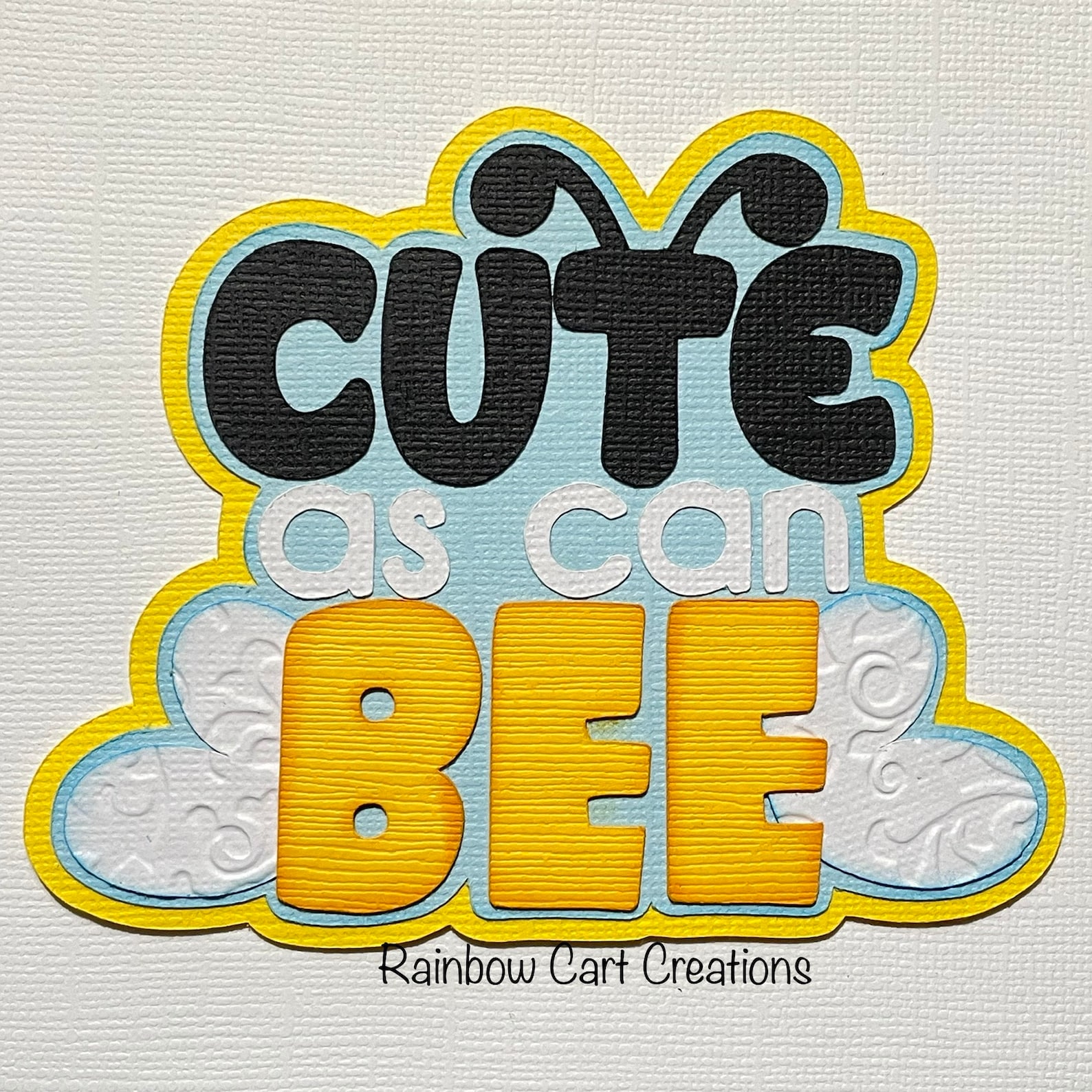 Cute as A Bee Title Paper Piecing Embellishment Die Cut - Etsy