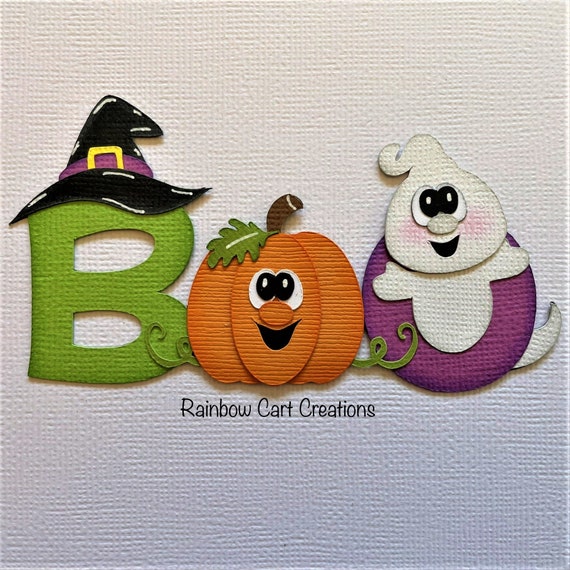 Boo Title Pumpkin Ghost Witch Hat Die Cut Embellishment Paper | Etsy