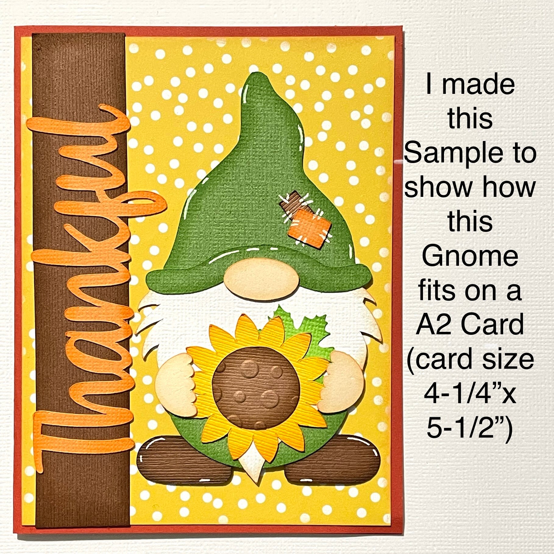 Fall Sunflower Gnome Pre-made Die-cut Embellishment Scrapbook ...