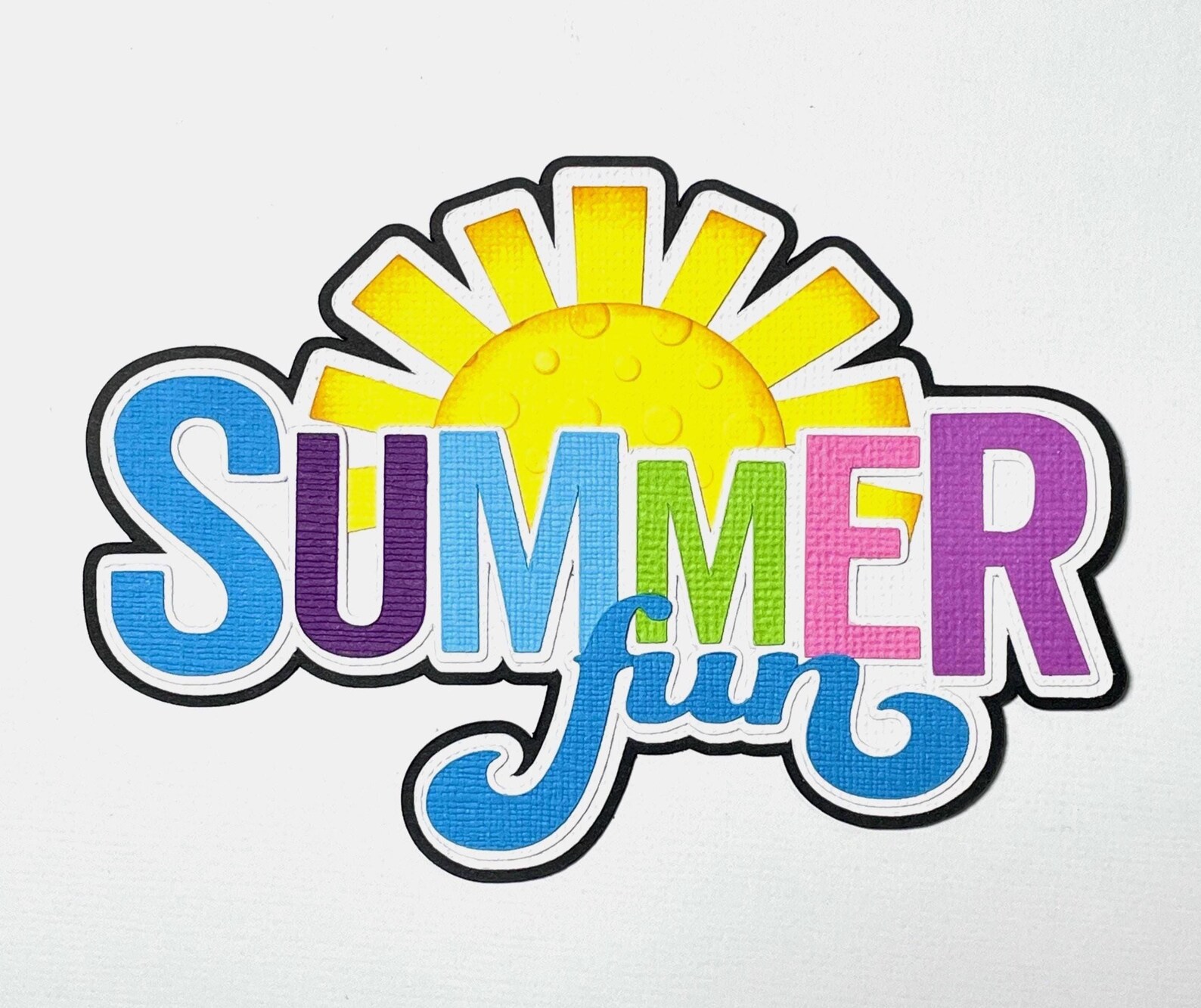 Scrapbook Summer Fun Title Die Cut Embellishment-piecing Piecing Topper ...