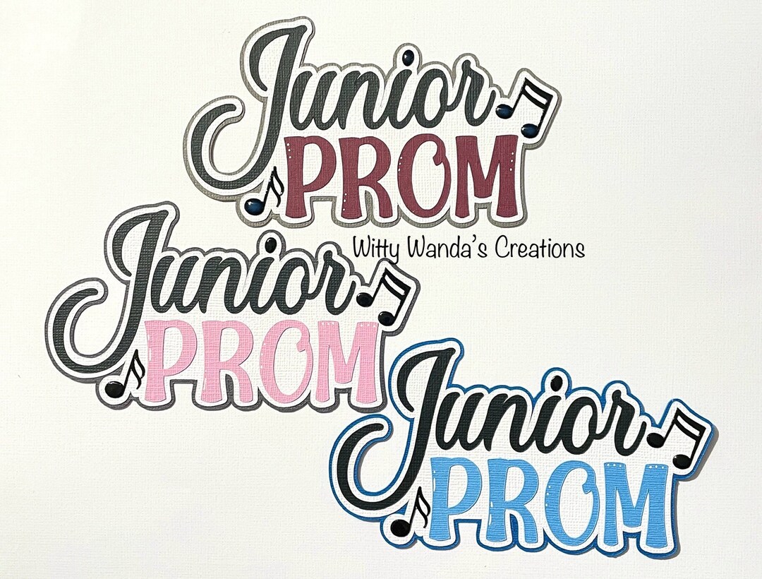Pink Blue Junior Prom Title Music Notes Pre-made Embellishment Paper ...