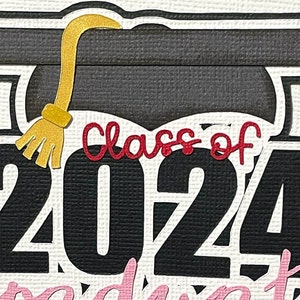 Pink Class of 2024 Graduate Pre-made Graduation Embellishment Cap Hat ...