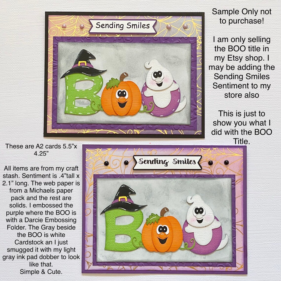 Boo Title Pumpkin Ghost Witch Hat Die Cut Embellishment Paper - Etsy