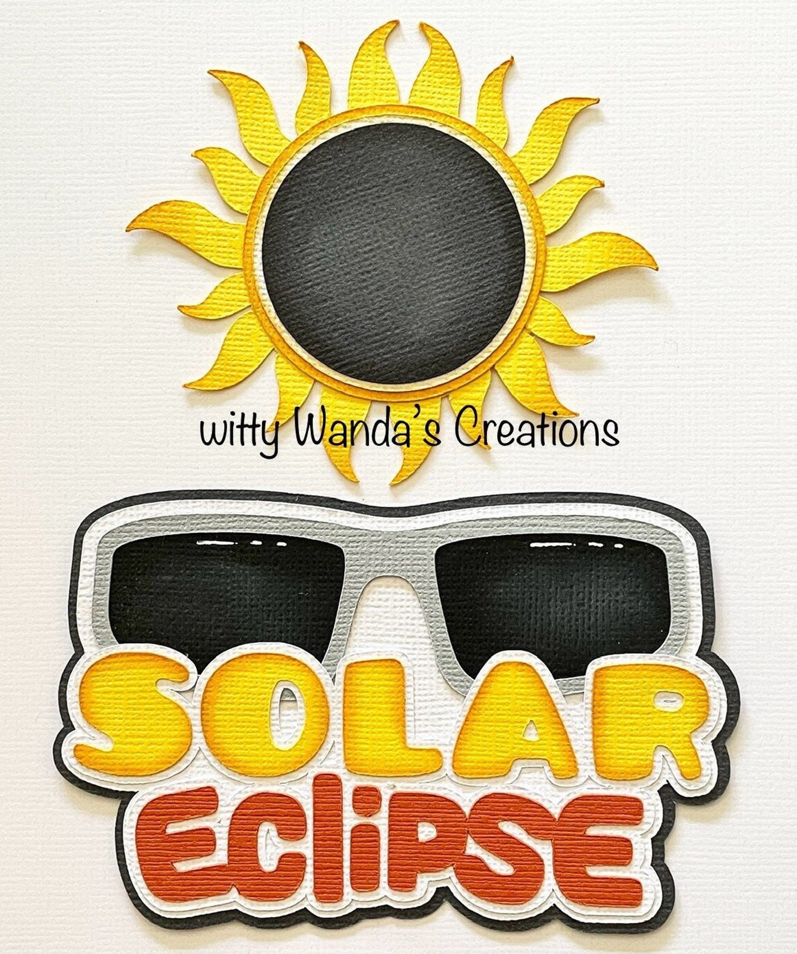 Scrapbook Solar Eclipse Sun Title Pre-made Die Cut Embellishment Paper ...