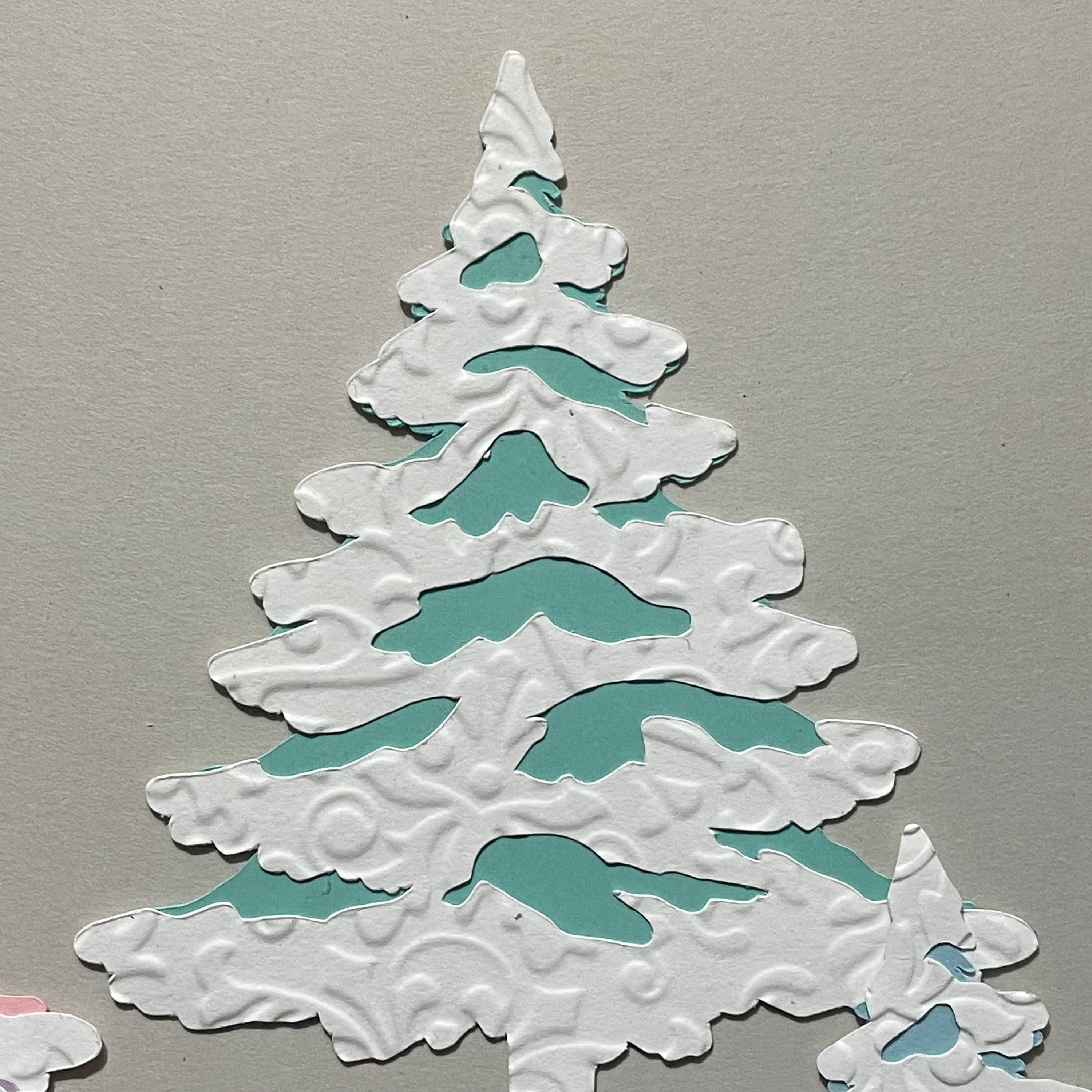 12 Christmas Snow Tree Die Cut Embellishment Colorful Scrapbook Card ...