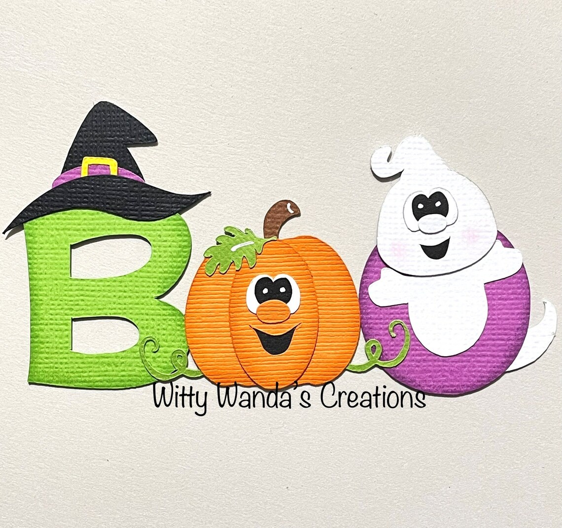 Boo Title Pumpkin Ghost Witch Hat Die Cut Embellishment Paper - Etsy