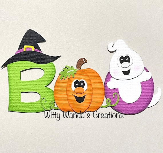 Boo Title Pumpkin Ghost Witch Hat Die Cut Embellishment Paper - Etsy