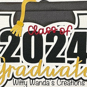 Gold Class of 2024 Graduate Pre-made Graduation Embellishment Cap Hat ...