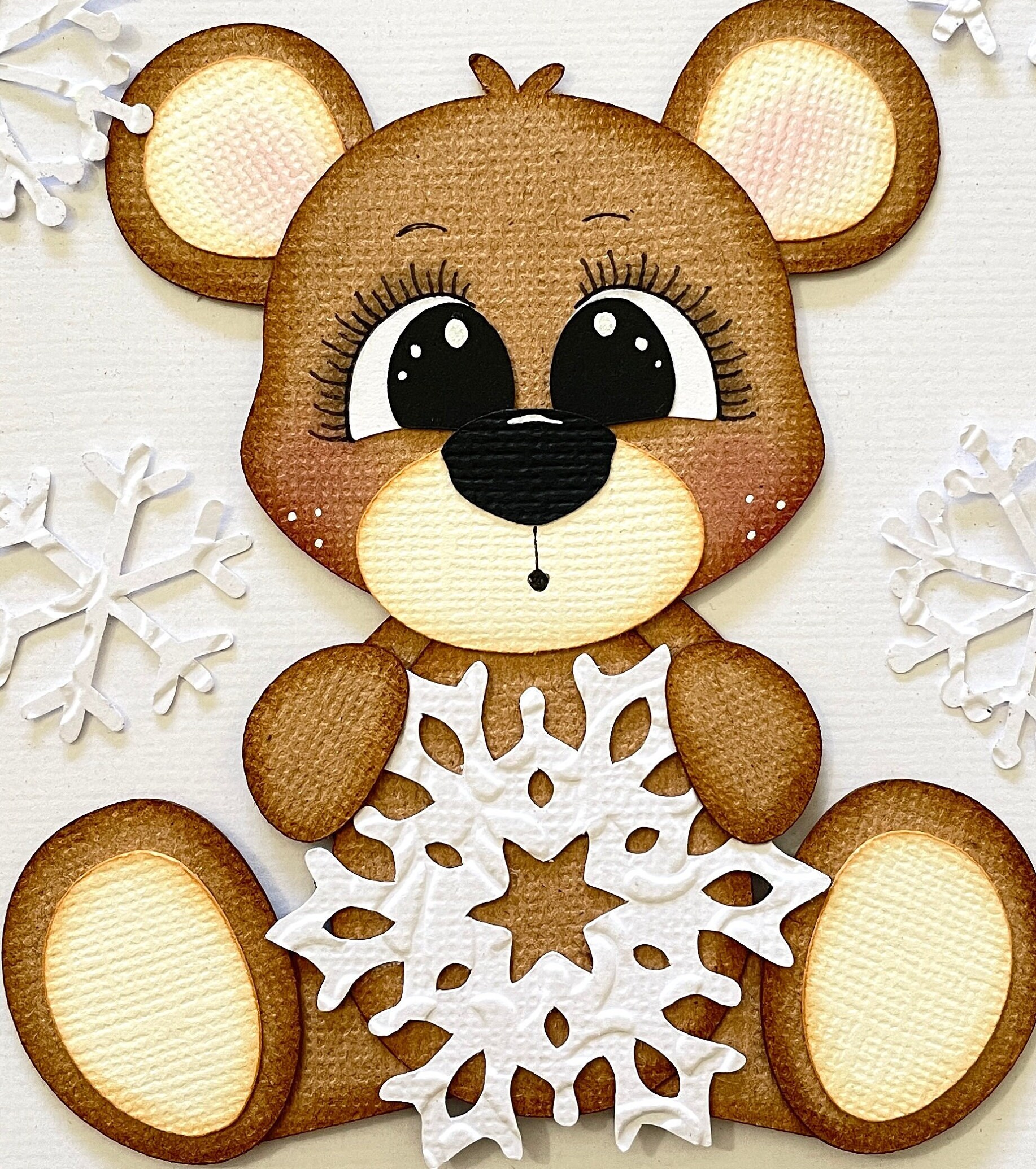 Winter Snowflake Bear Die Cut Embellishment Christmas Scrapbooking Card ...