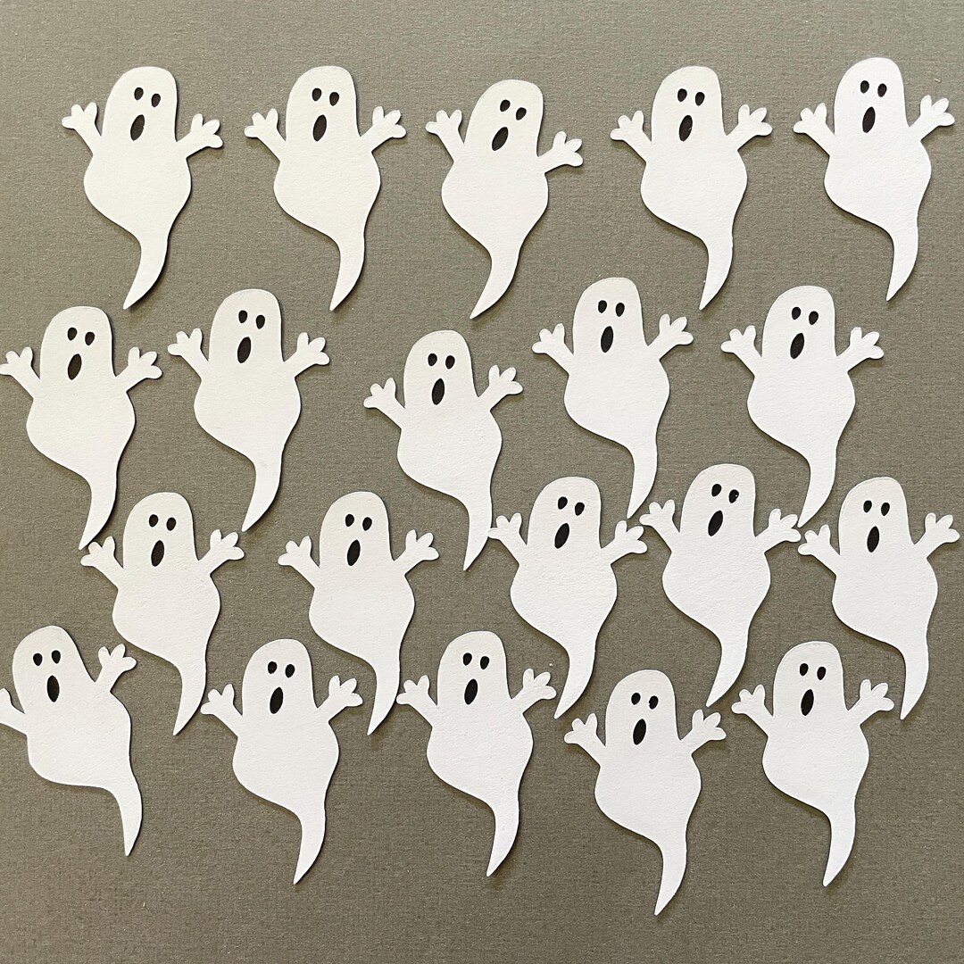 20 Ghost Die Cut Halloween Embellishment Scrapbook Page Card Topper ...
