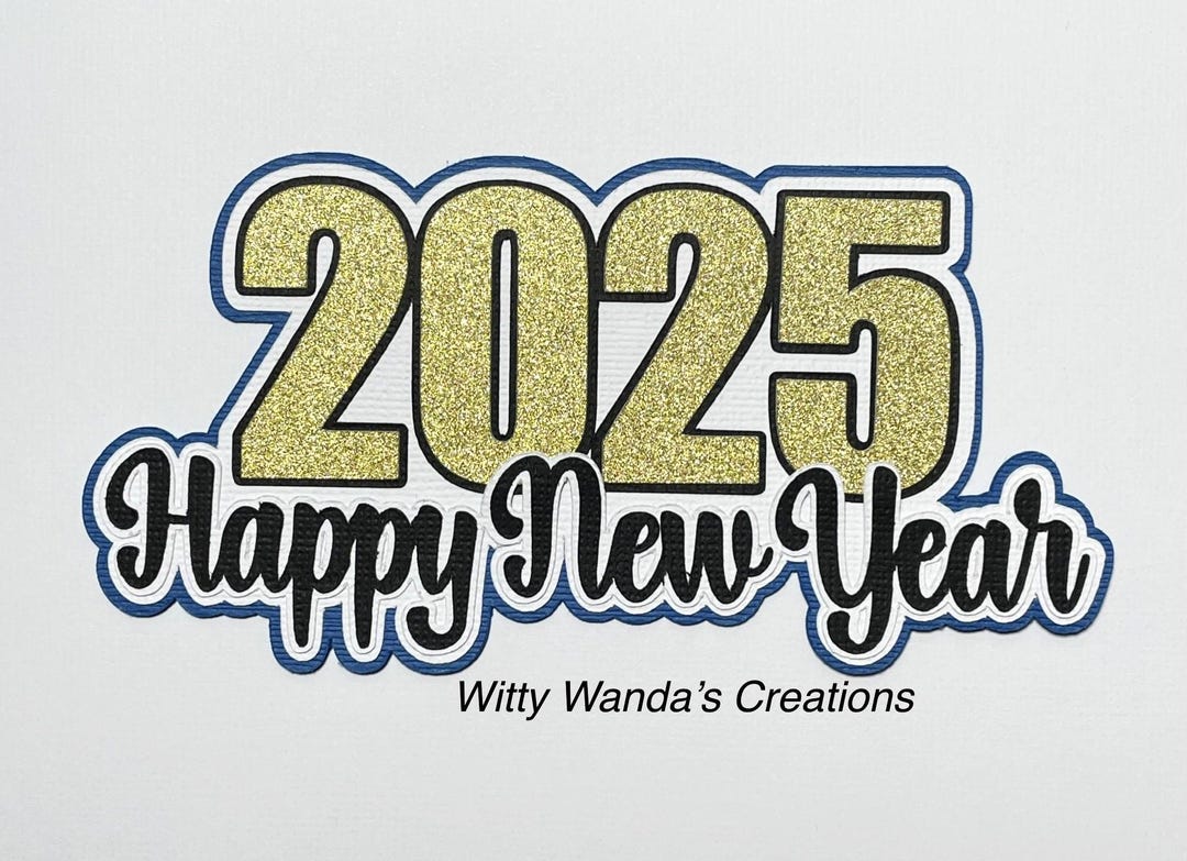 2025 Happy New Year Scrapbook Embellishment Die-cut Pre-made Paper ...
