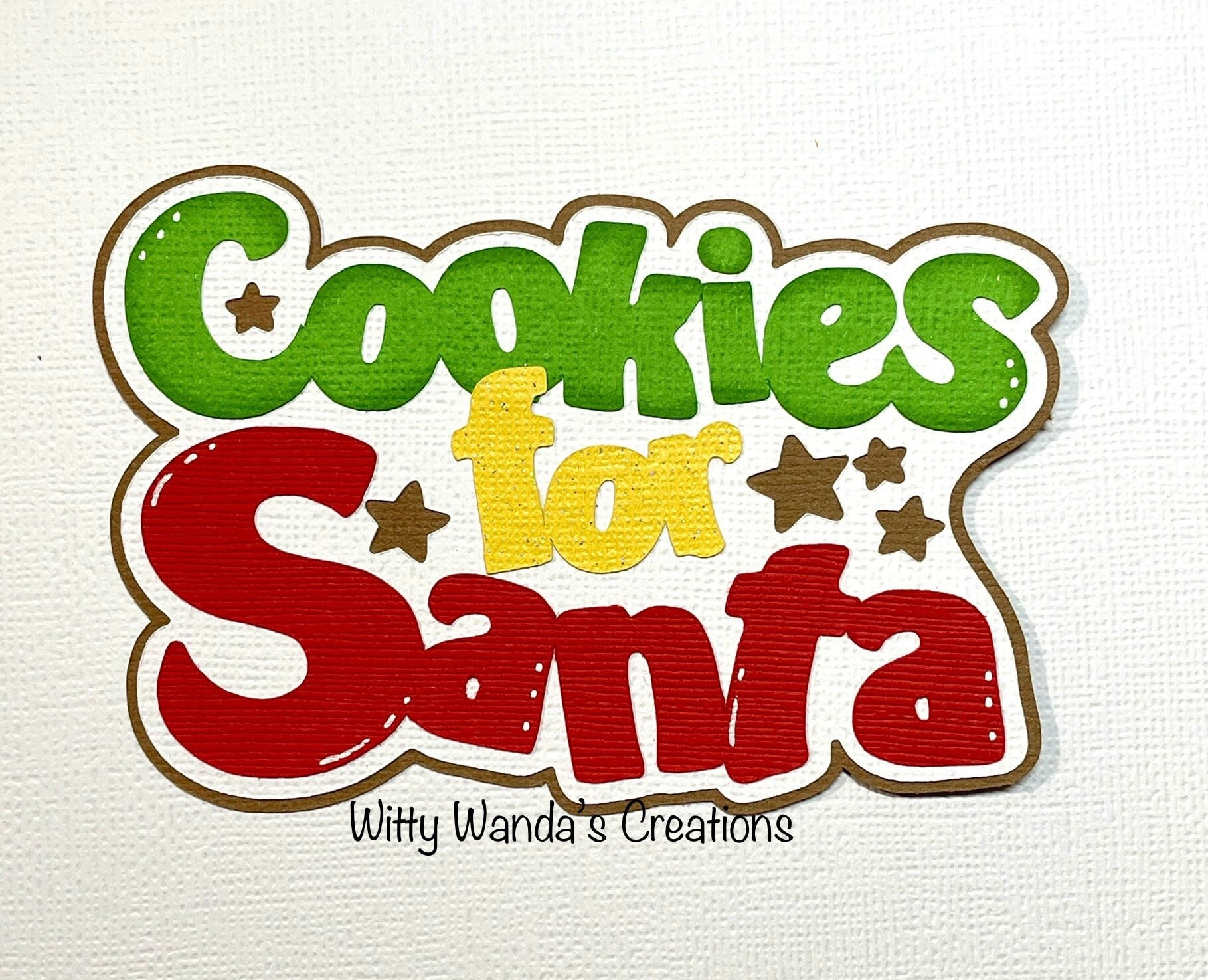 Cookies for Santa Title Embellishment Paper Piecing Die-cut Card Topper ...