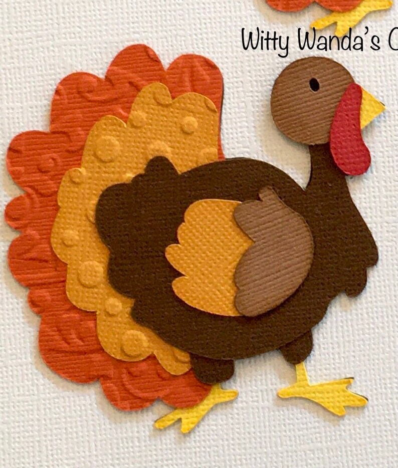 3 Turkey Pre-made Die Cut Embellishment Scrapbook Card Topper - Etsy