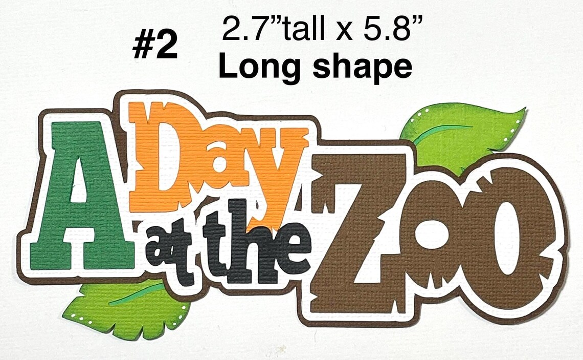 A Day at the Zoo Scrapbook Title Die-cut Embellishment Safari Animal ...