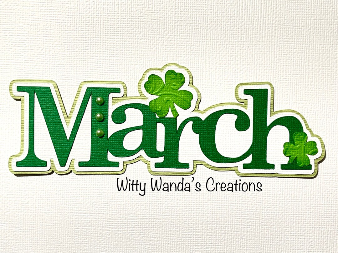 March Calendar Title Die Cut Embellishment Pre-made Scrapbook #316 - Etsy