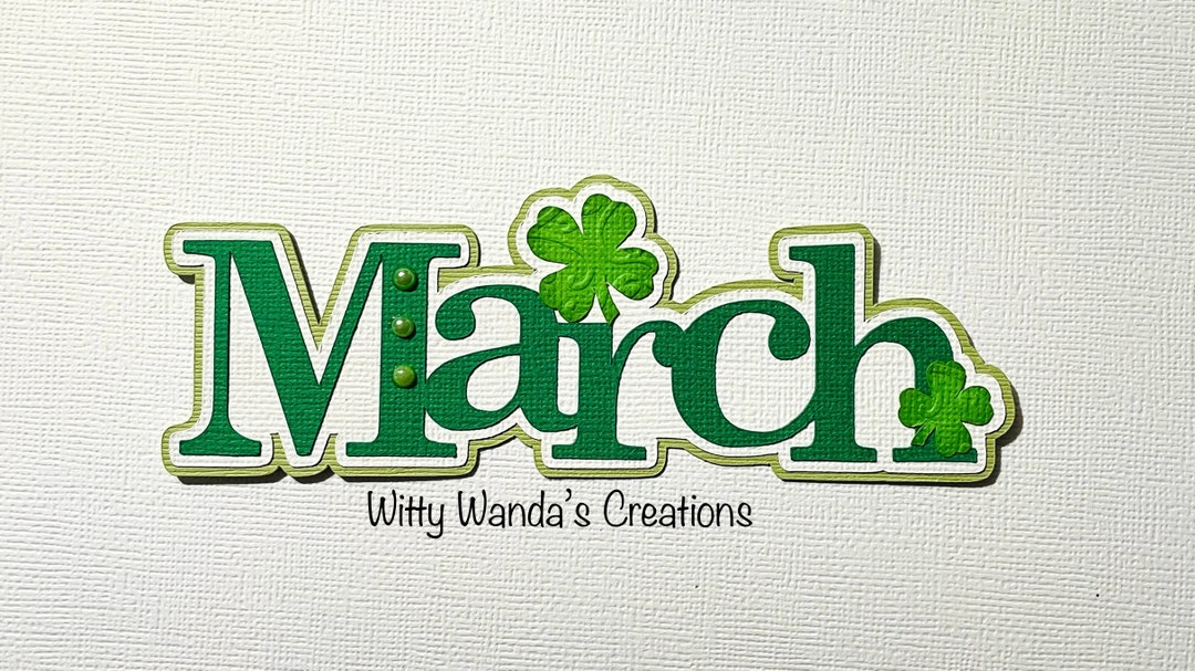 March Clover Month Premade Embellishment Paper Piecing Die-cut Card ...