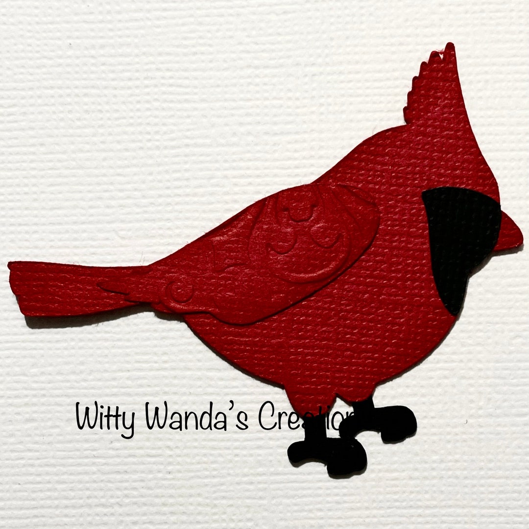 6-12 Christmas Cardinal Red Bird Pre-made Diecut Embellishments ...